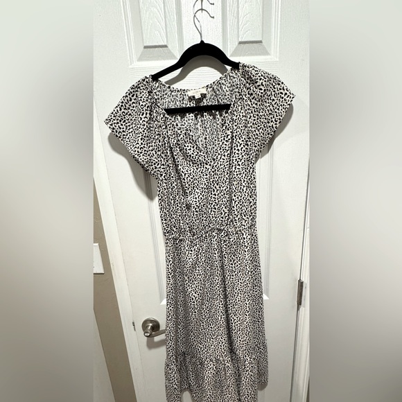 LOFT | Dresses | Loft Outlet Leopard Print Midi Dress | Poshmark